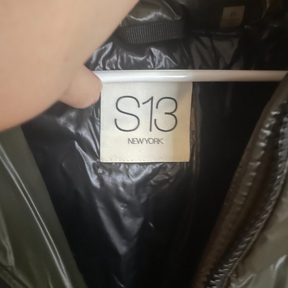 S13 | Jackets & Coats | S3 Dark Green Zipper Puffer Coat W Faux Fur ...